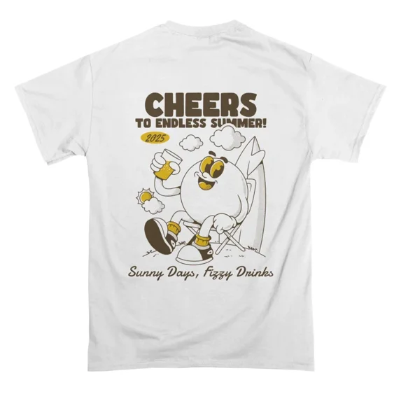 Cheers to Endless Summer Retro Surfing Mascot Illustration TShirt Tee ...