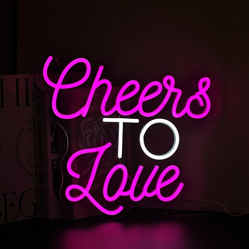 Cheers to Love Neon Sign, Neon Signs for Wall Decor Neon LED Signs Room ...