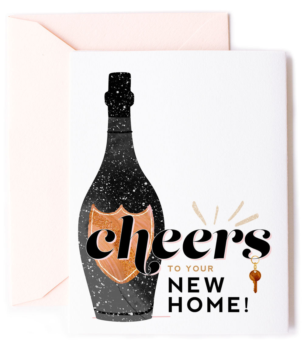 Cheers to Your New Home Card – Celebratory Champagne Bottle Design with ...