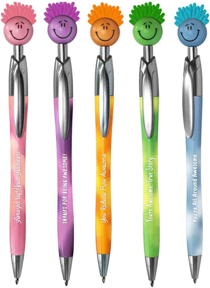 Cheersville! 5 Pack Color Changing Mood Click Pens with Smiley Face ...