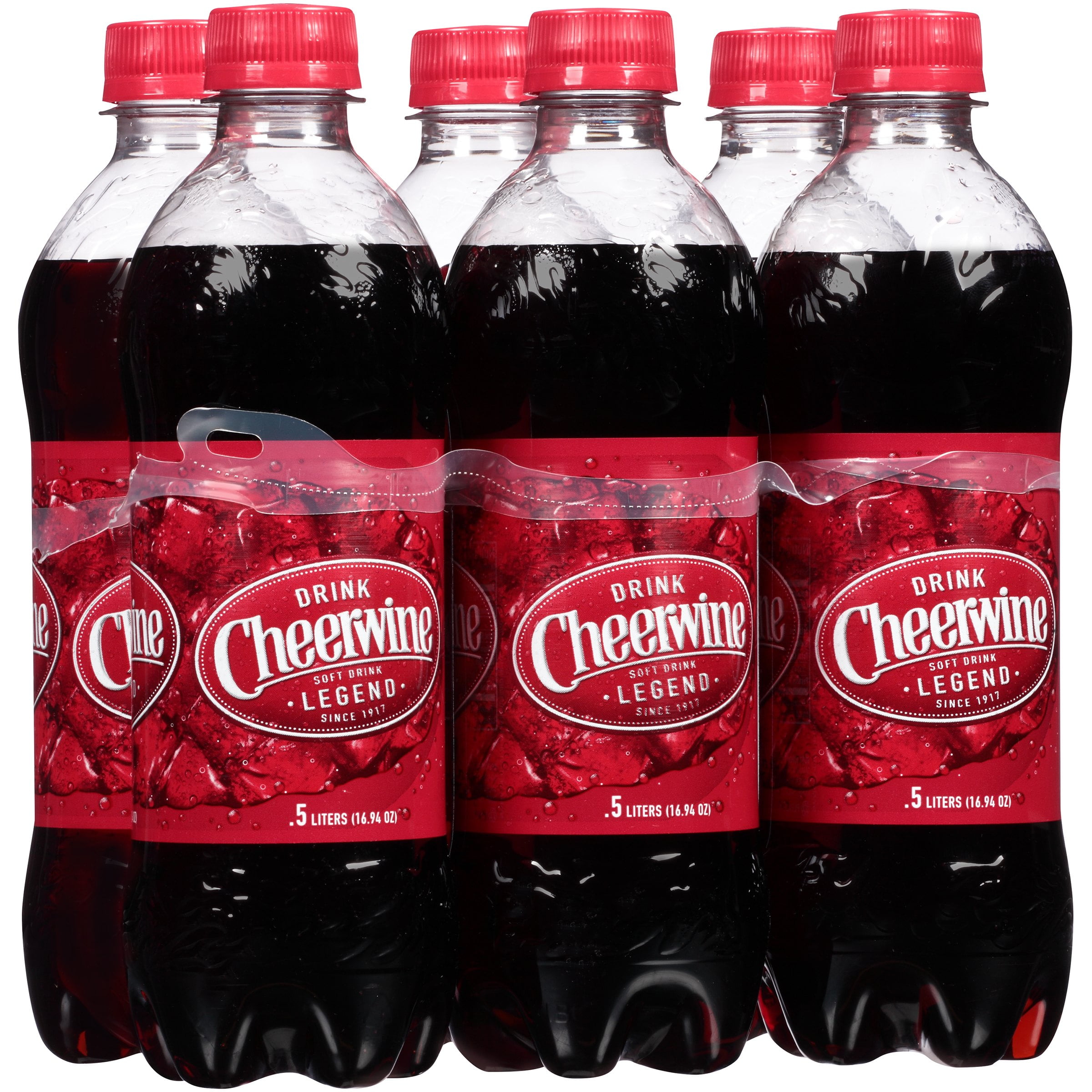 Cheerwine Soft Drink 16.9 Fl Oz Bottles Pack, Classic Flavor Since 1917 ...