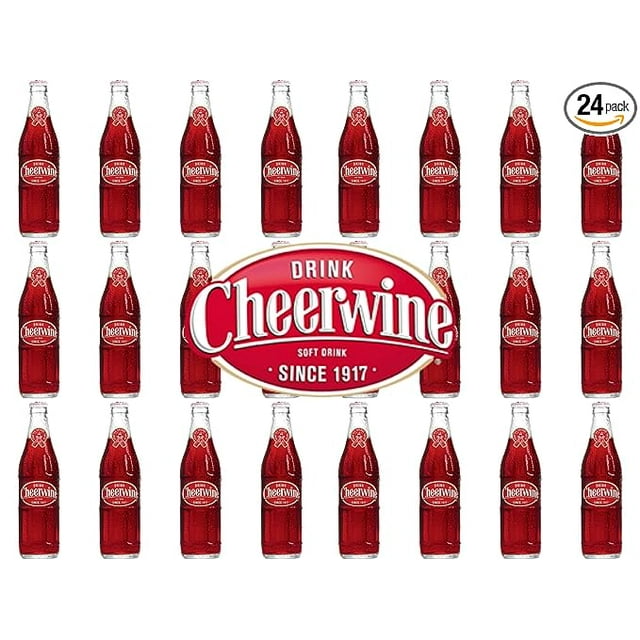 Cheerwine Southern Cherry Soda - Fizzy Wild Taste, 24 Pack 12 oz Glass ...