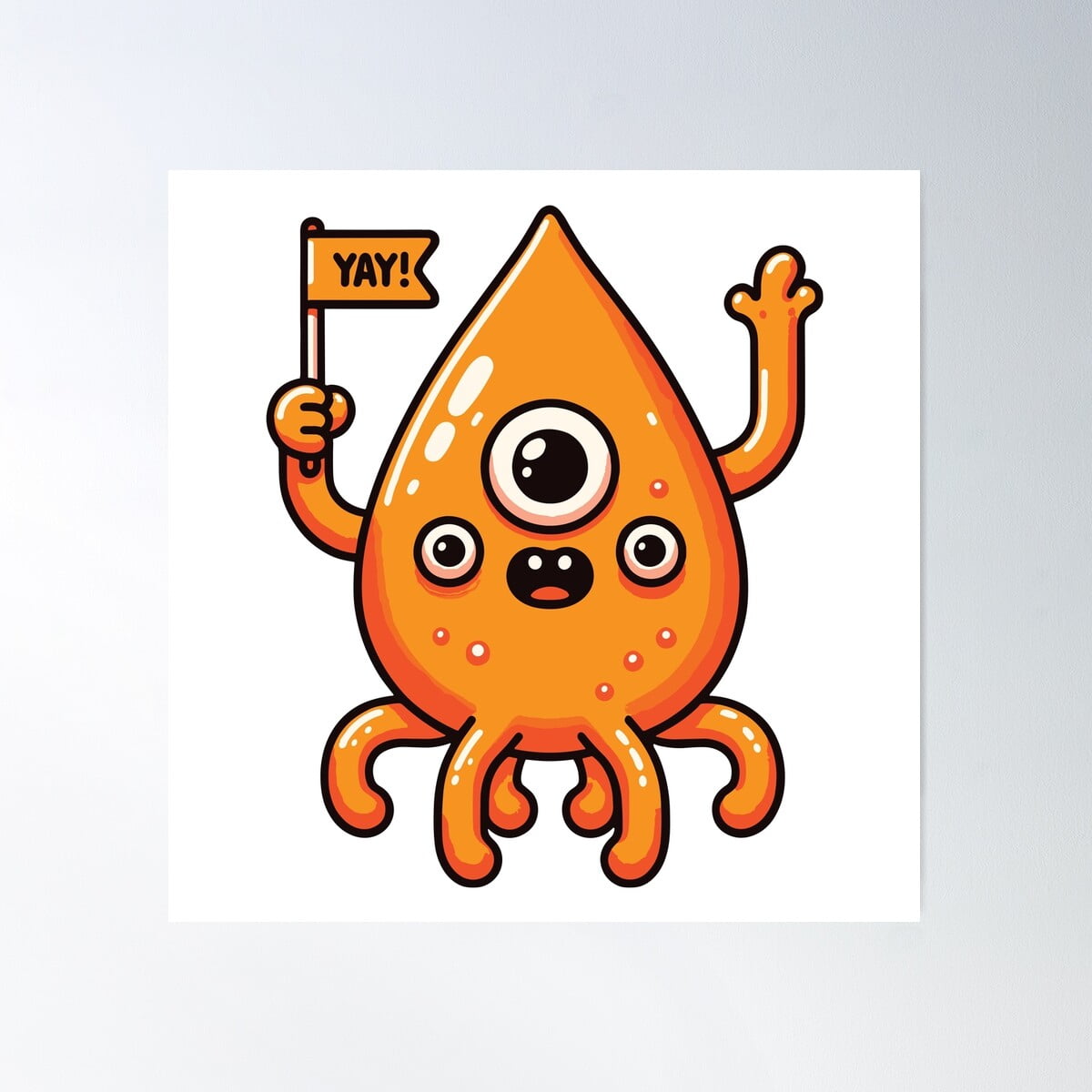 Cheery Drop Octo-Buddy Poster Wall Art, Modern Wall Decor For Living ...