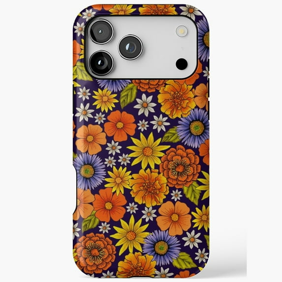 Cheery Spring Flowers Colorful Art iPhone Case 17 11 12 13 14 15 16 Pro ...