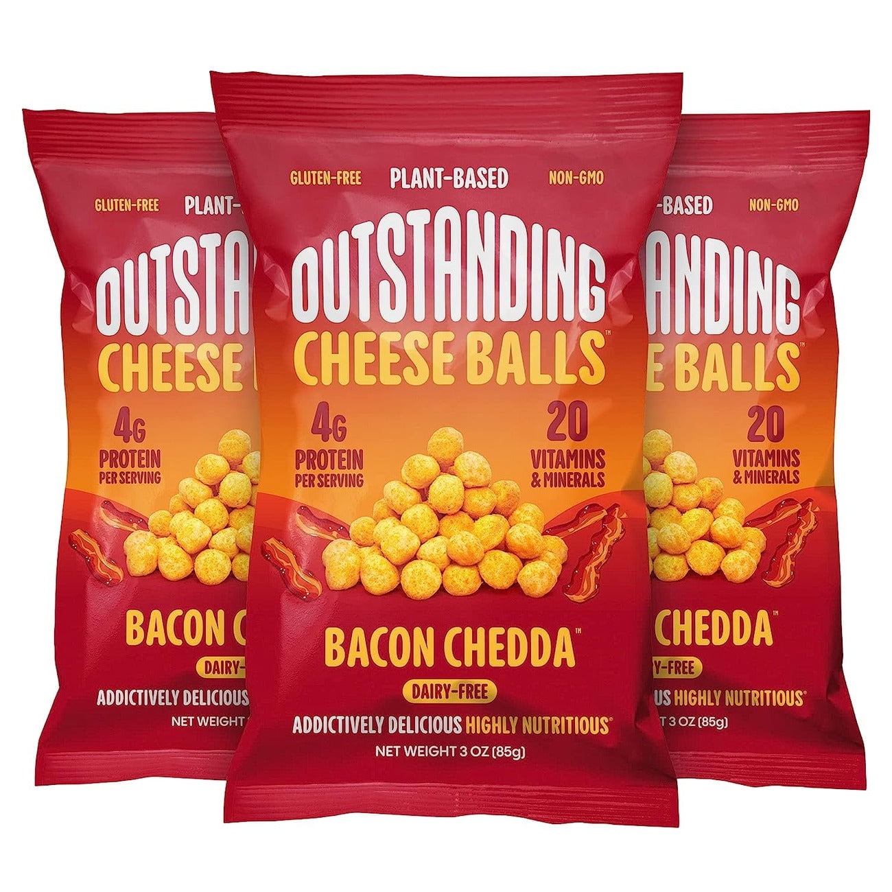 Cheese Balls by Outstanding Foods - Bacon Chedda (Plant Based & Dairy ...