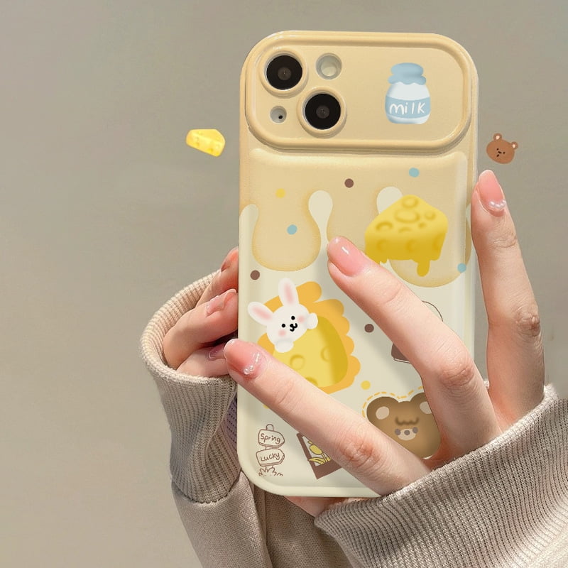 Cheese Bear suitable for iPhone 14 Promax, cute phone case suitable for ...