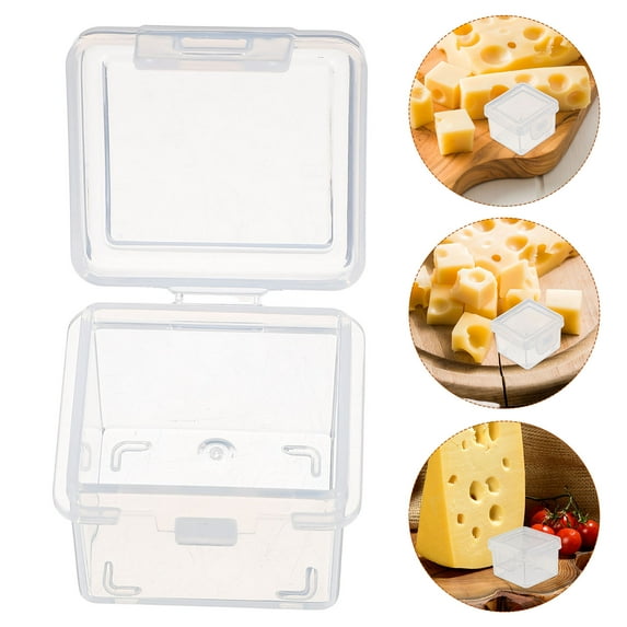 MIZHSE Transparent Plastic Cheese Slice Storage Box, Flip Cover Cheese ...