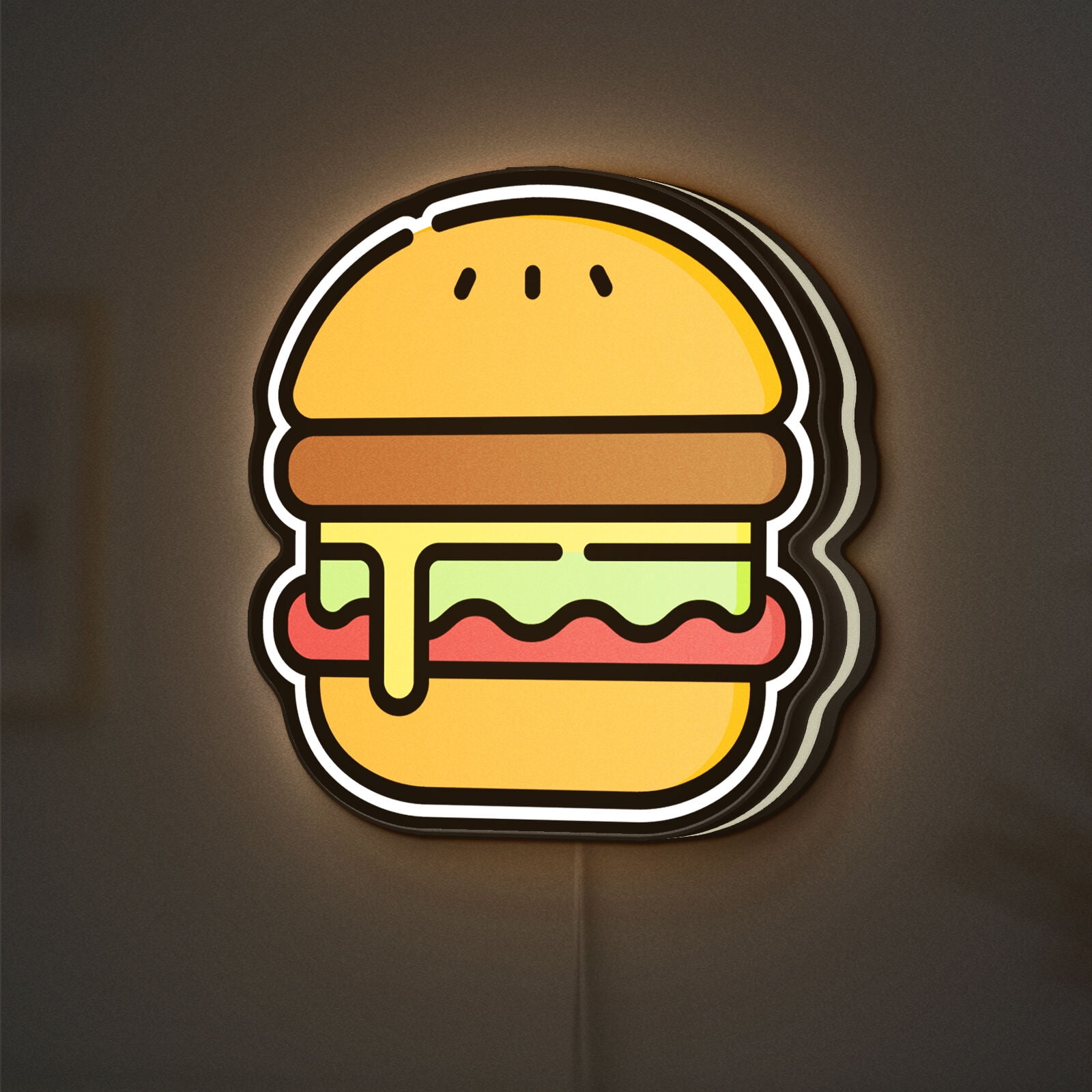 Cheese Burger 3D Novelty Light Box, Fast Food Hamburger Lamp Decor for ...