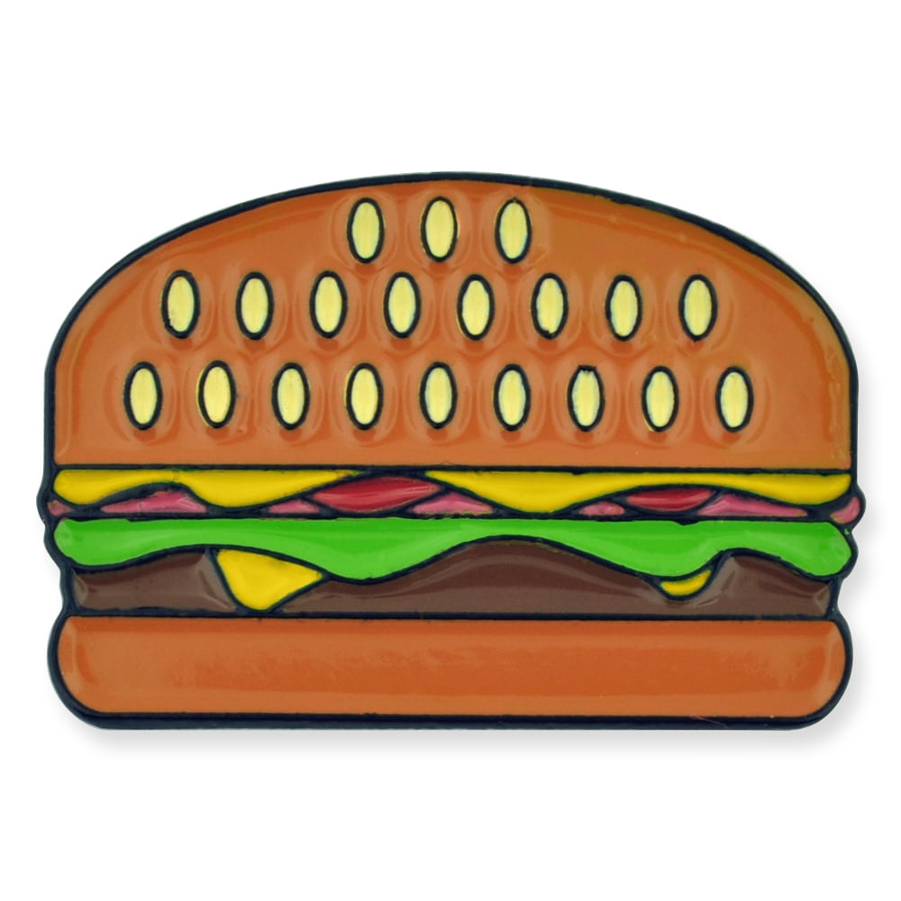 Cheese Burger Hamburger Enamel Lapel Pin - Walmart.com