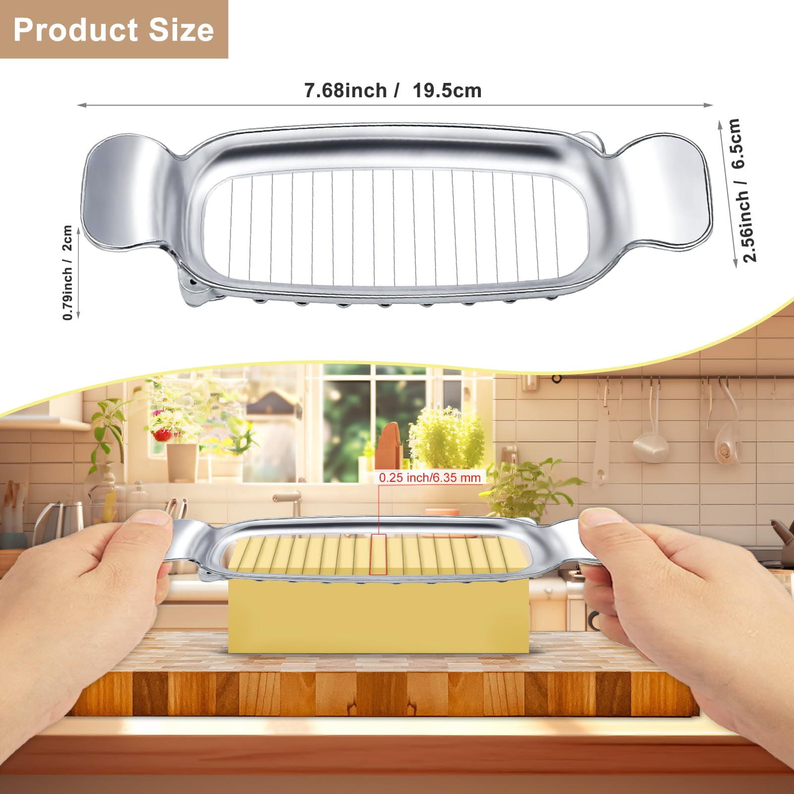 Cheese Butter Slicer Tool, Stainless Steel Metal Wire Cheese Cutter ...