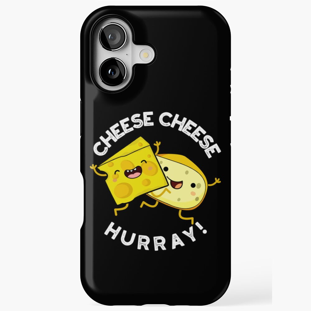 Cheese Cheese Hurray Funny Pun Art Tough Case for iPhone 17 through 11 ...