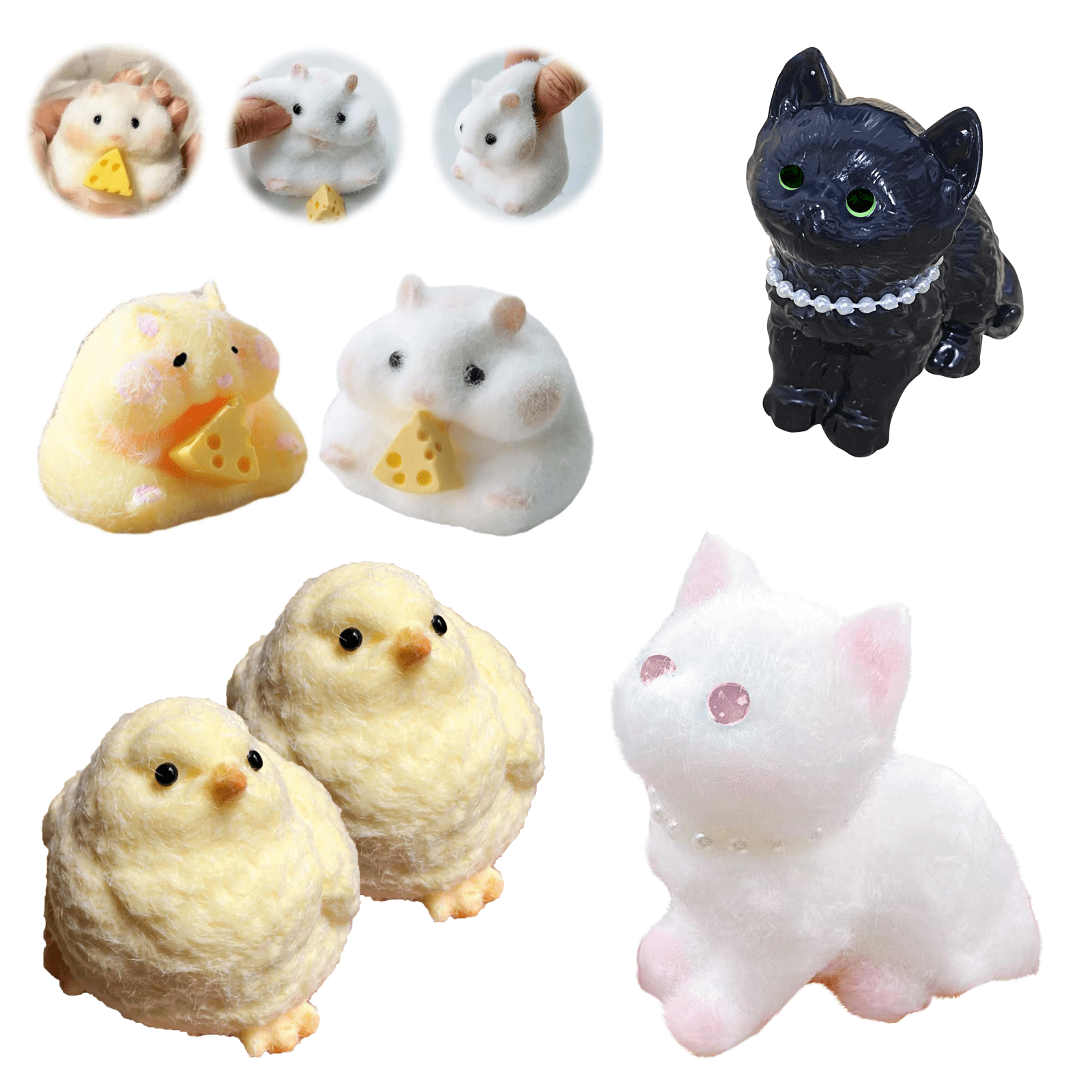 Cheese Chick Pinch Toy Slow Rebound TPR Stress Relief Animal Squishes ...