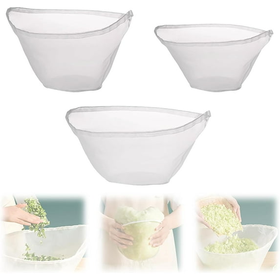 Cheese Cloth Bag for Straining, 3Pcs Reusable Cheese Cloth with Closed ...