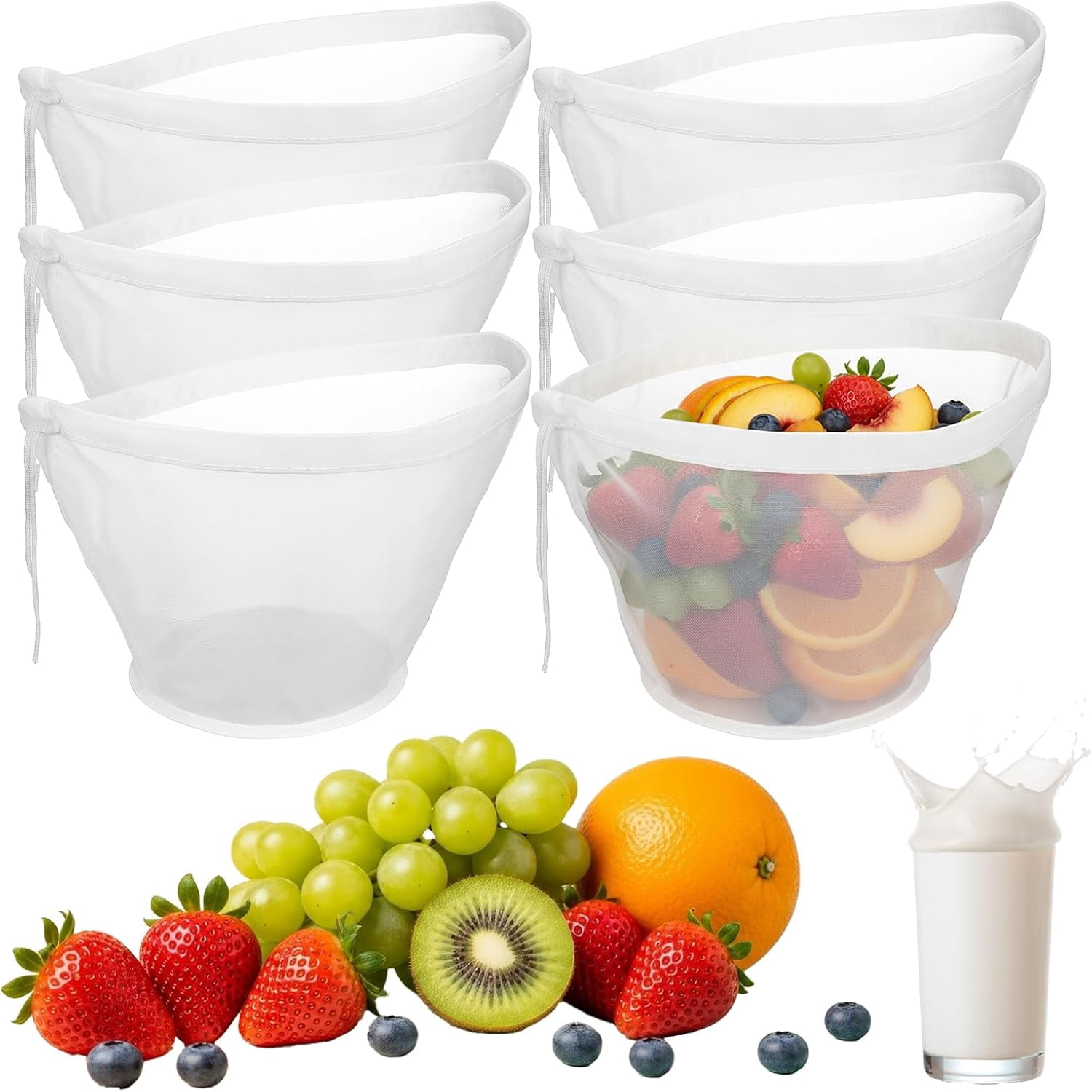 Cheese Cloth Bag for Straining, Fine Mesh Reusable Food Squeeze Bags ...