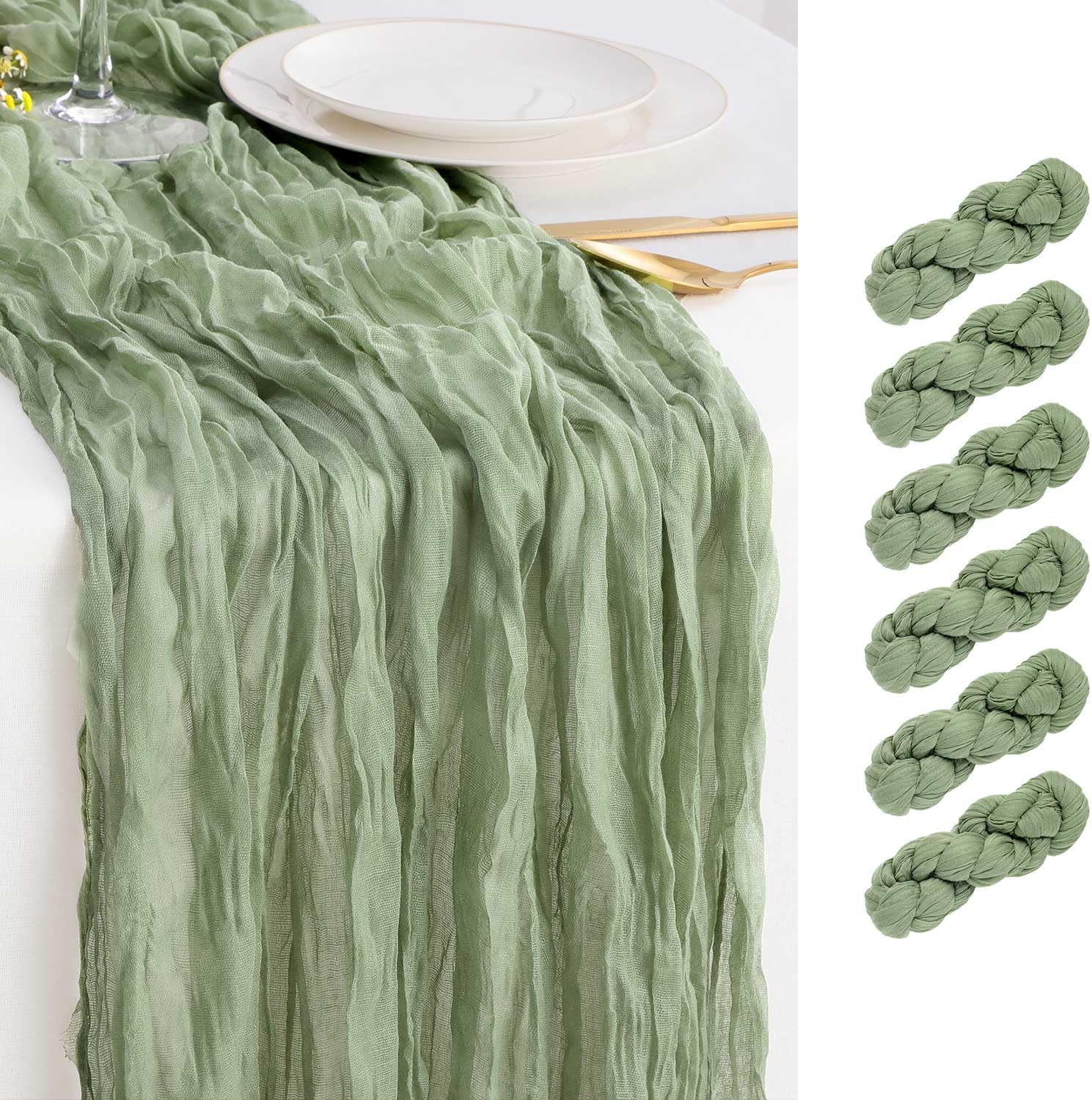 Wedding Table Decorations Fantastshop Sage Green Cheesecloth Table ...