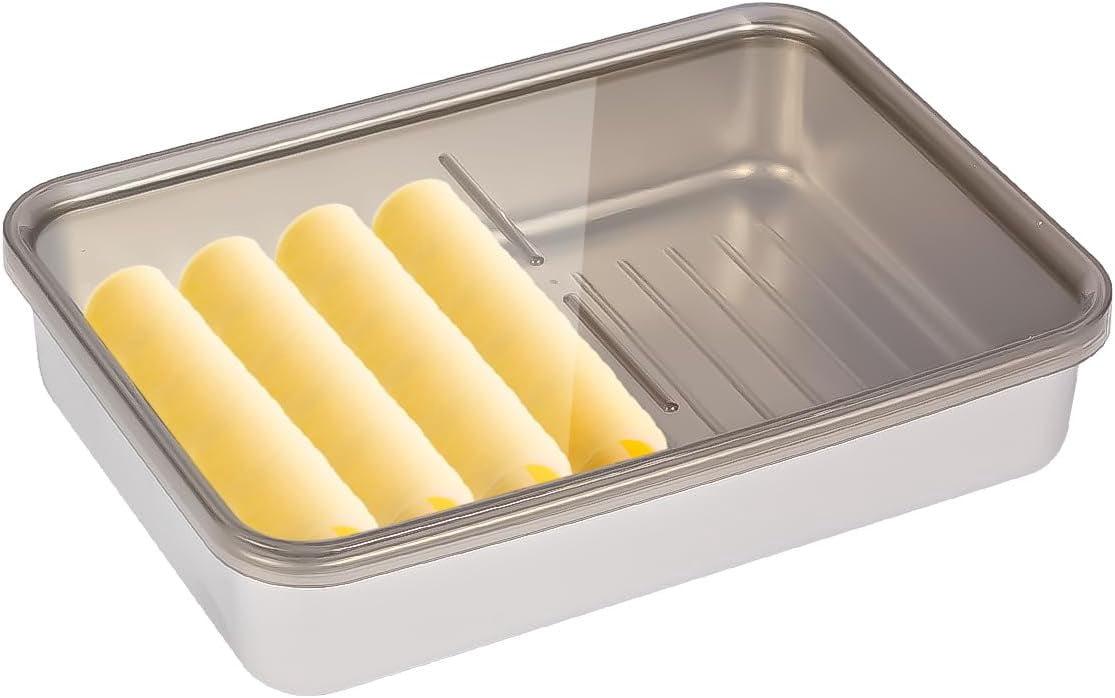Cheese Container for Fridge, 2PCS 304 Stainless Steel Deli Meat ...