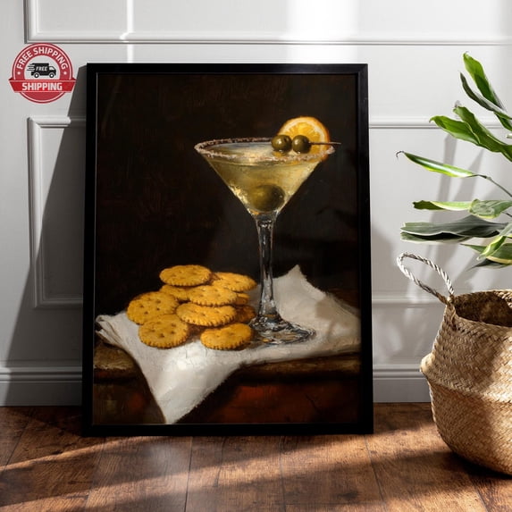 Cheese Crackers Quirky Cocktail Bar Decor Version C, Unframed Canvas ...