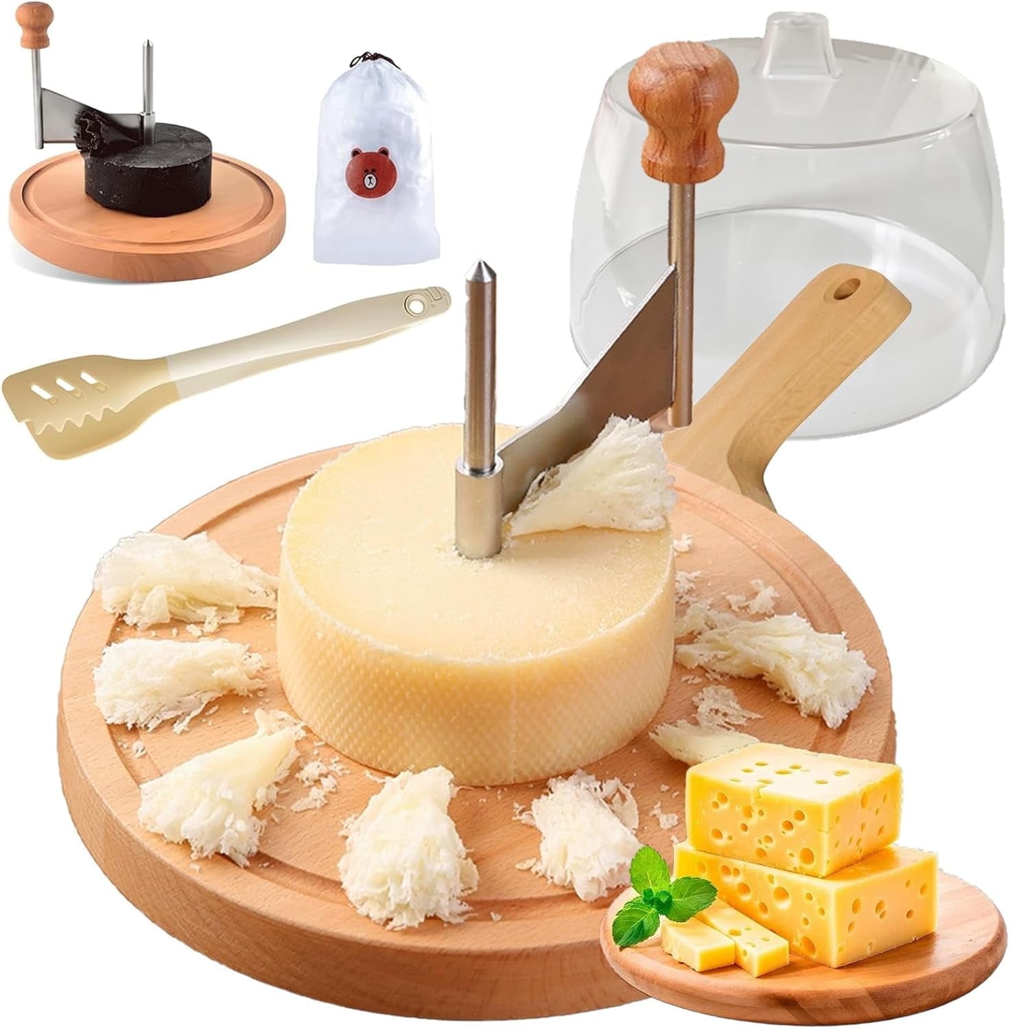 Cheese Curler Wheel, Cheese Curler Flower Maker Wheel Slicer with Dome ...