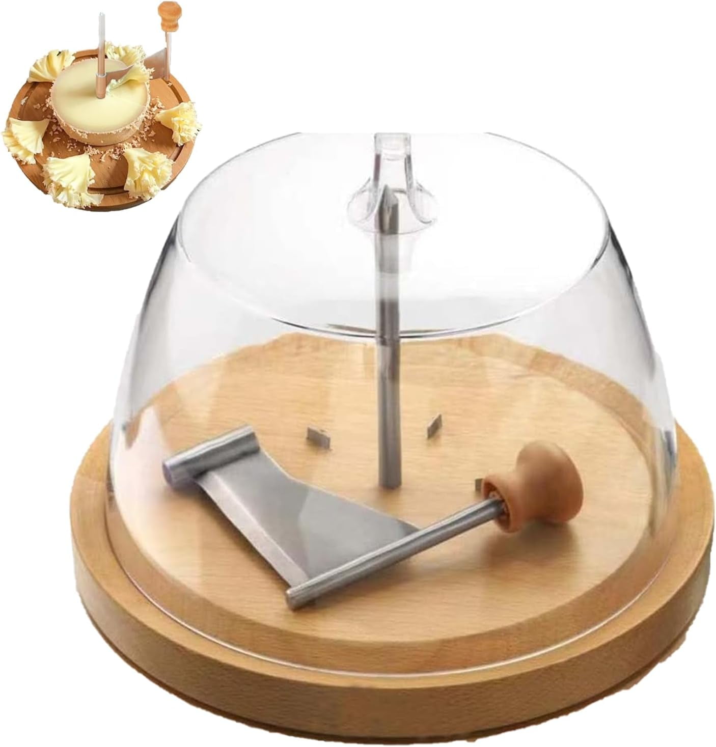 Cheese Curler Wheel, Sharp Blade, Wood Base, Cheese Curler Flower Maker ...