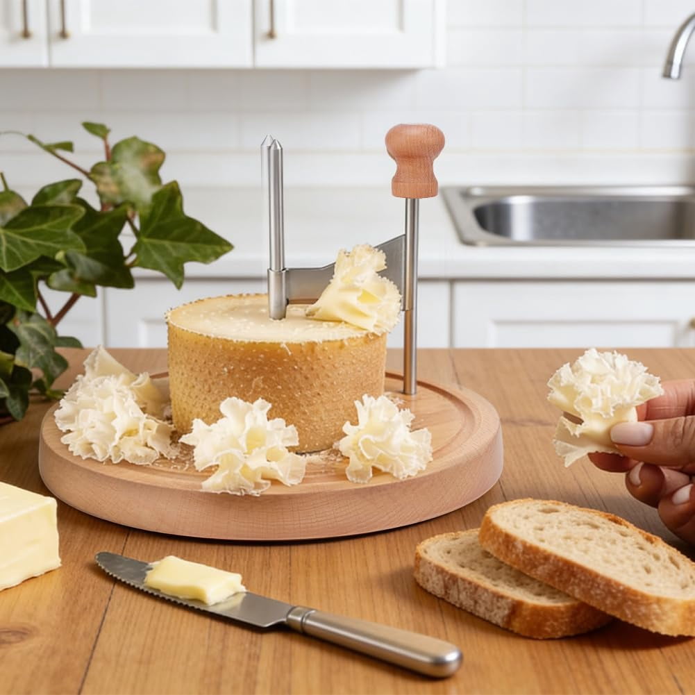 Cheese Curler Wood and Stainless Steel Cheese Curler Wheel Shaver ...