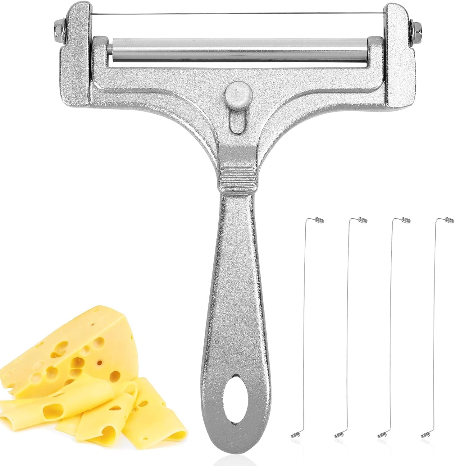 Cheese Cutter, Stainless Steel Cheese Slicer with 4pcs Extra Wires ...