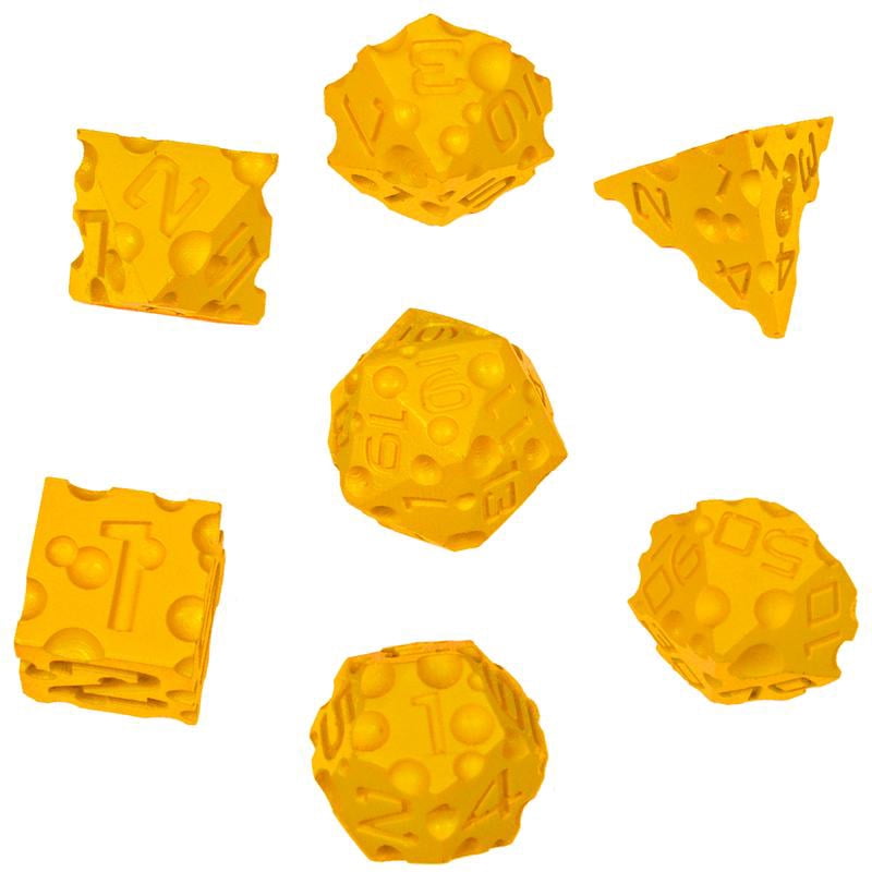 Cheese Dice 3D Printed 7PCS Polyhedral Food Themed Dice Set Great for ...