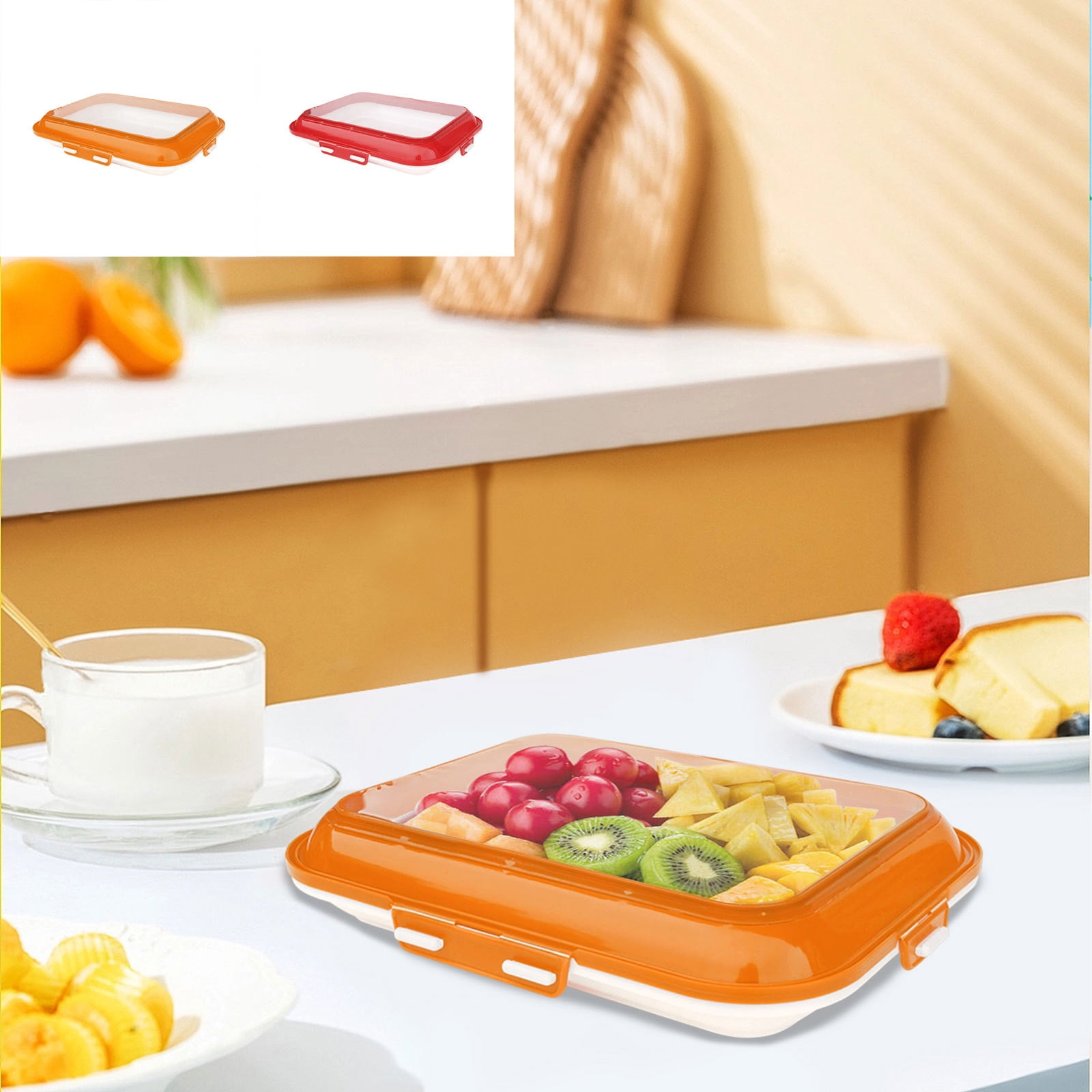 Cheese Dispenser, Flip Lid Refrigerator Storage Container, 31x23x4cm ...