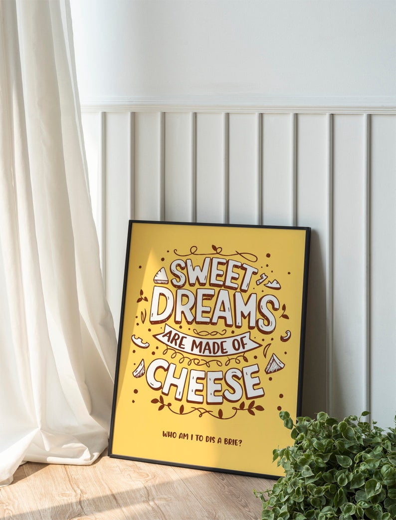Cheese Funny Wall Decor, Funny Wall Art, Kitchen Decor, Kitchen Wall ...