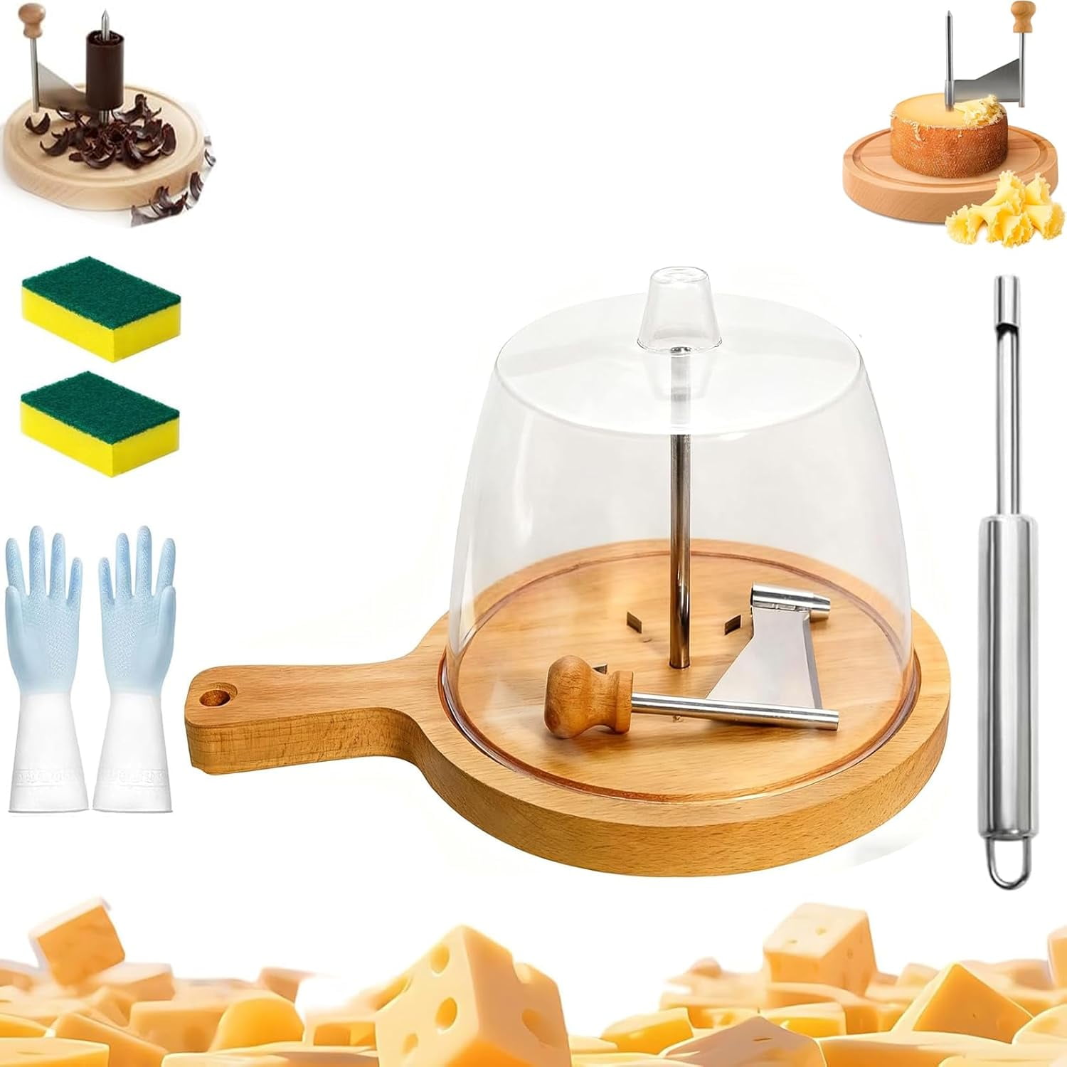 Cheese Girolles, Multifunctional Cheese Curler Flower Maker Wheel ...