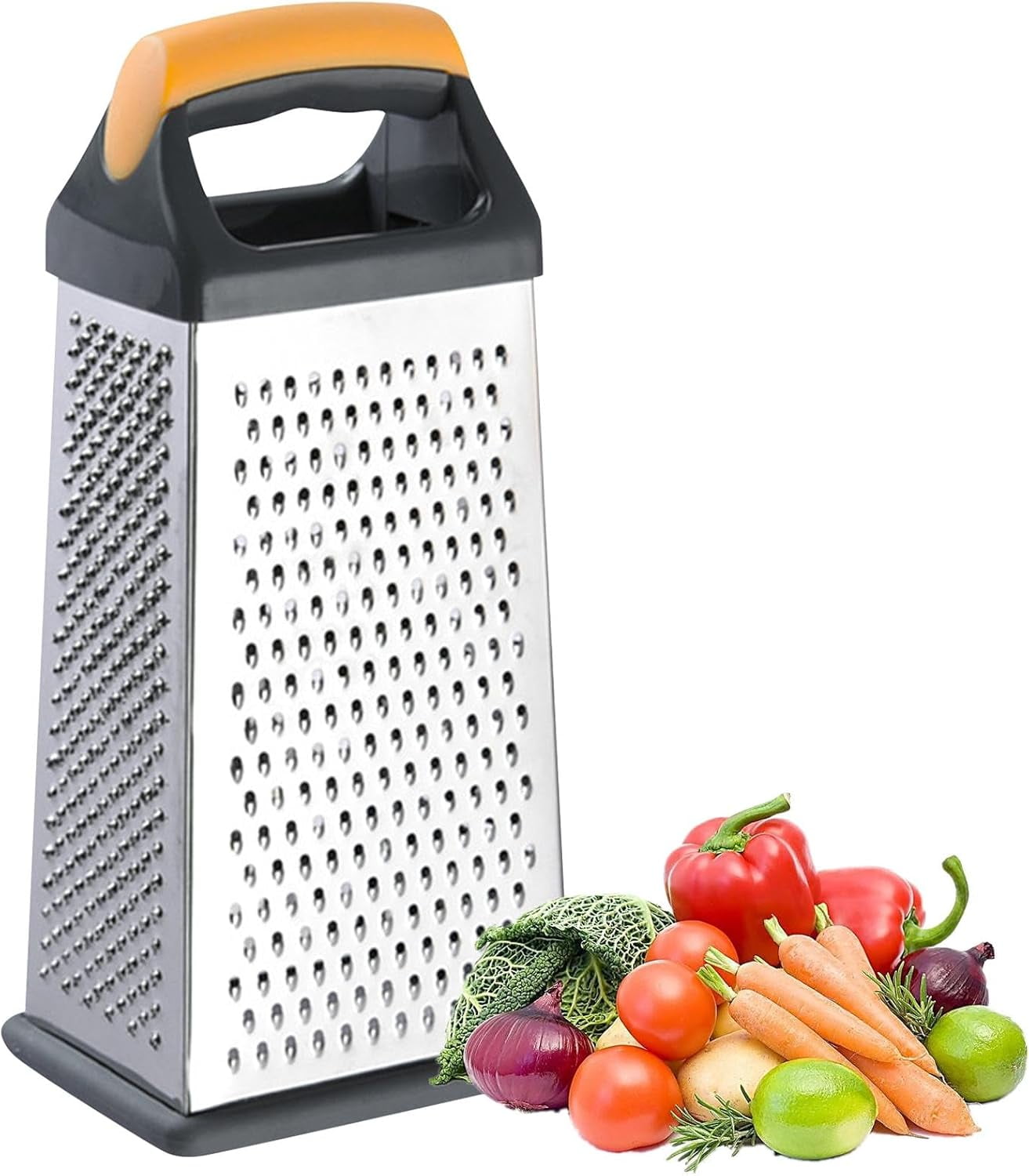 Cheese Grater, 4-Sided Box Grater with Handle, Stainless Steel Graters ...