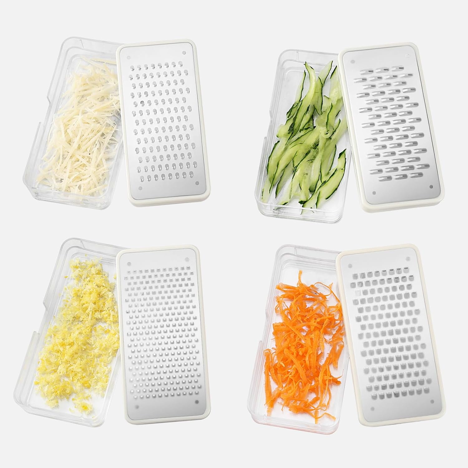Cheese Grater with Container, Ginger and Lemon Zester Tool with ...