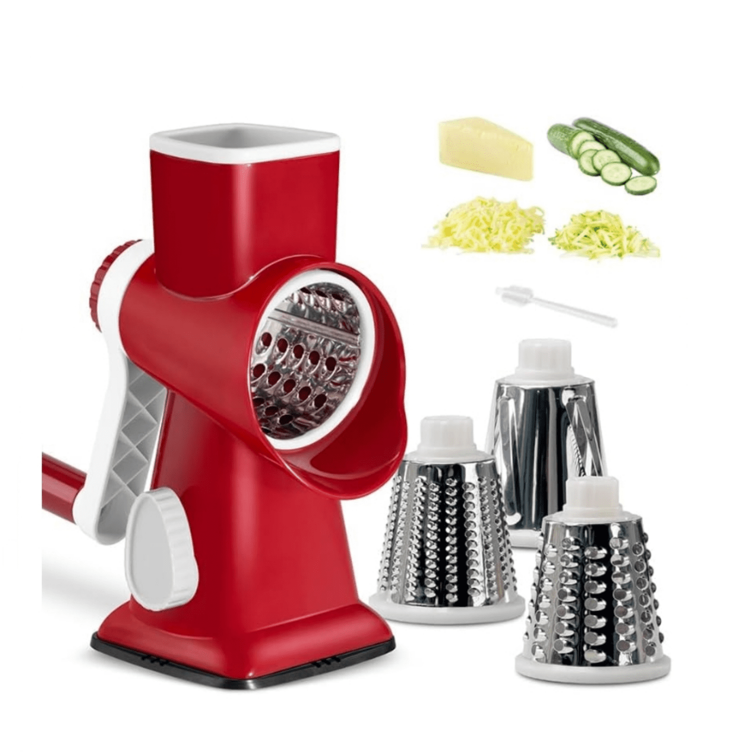 Cheese Grater Hand Crank Rotary Cheese Grater with Handle,3-in-1 Cheese ...
