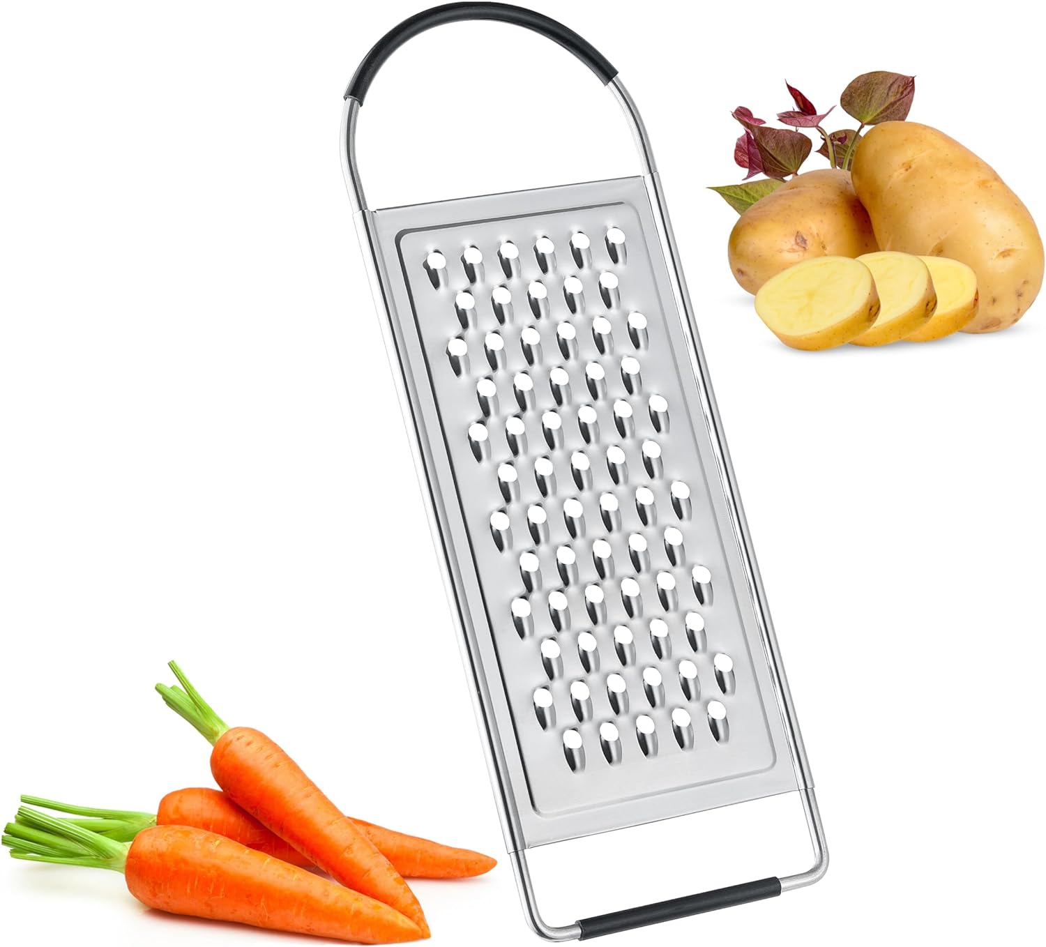 Cheese Grater Handheld, HIA Flat Coarse Stainless Steel Graters for ...