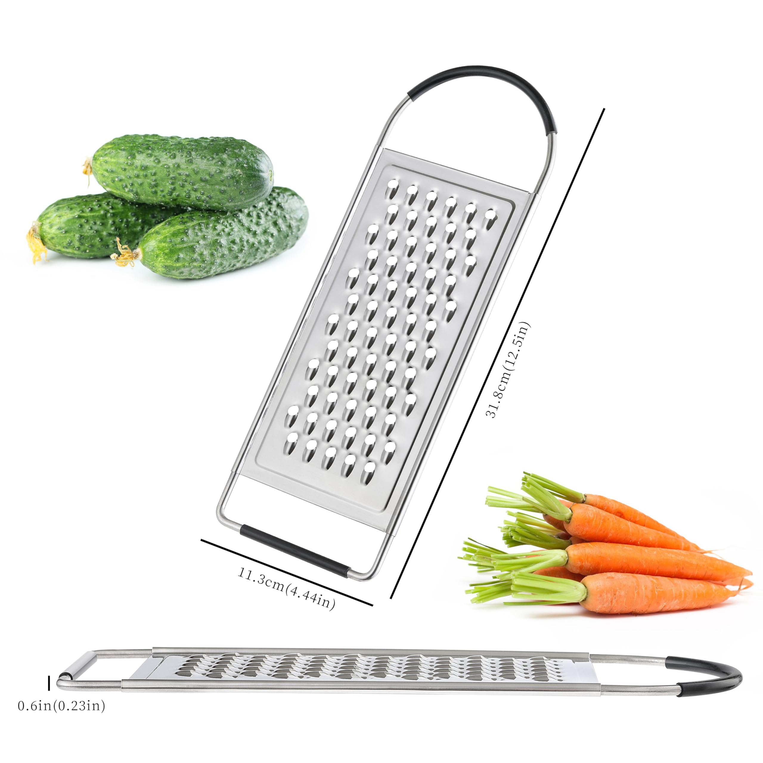 Cheese Grater Handheld, HIA Flat Coarse Stainless Steel Graters for ...