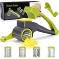 Cheese Grater,Handheld Rotary Grater with 4 Stainless Steel Drums ...