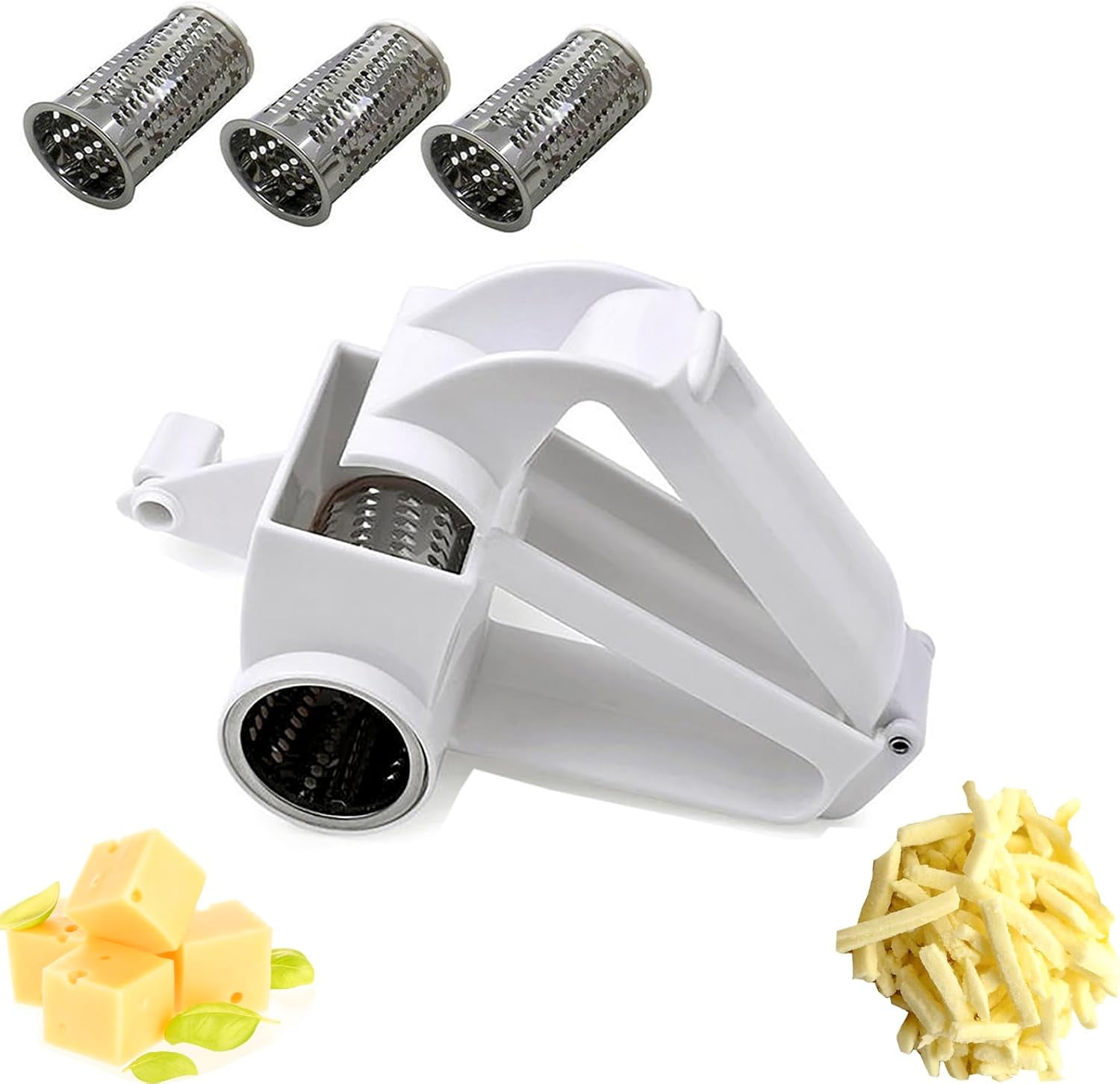 Cheese Grater with Handle, Handheld Rotary Cheese Grater, Small ...