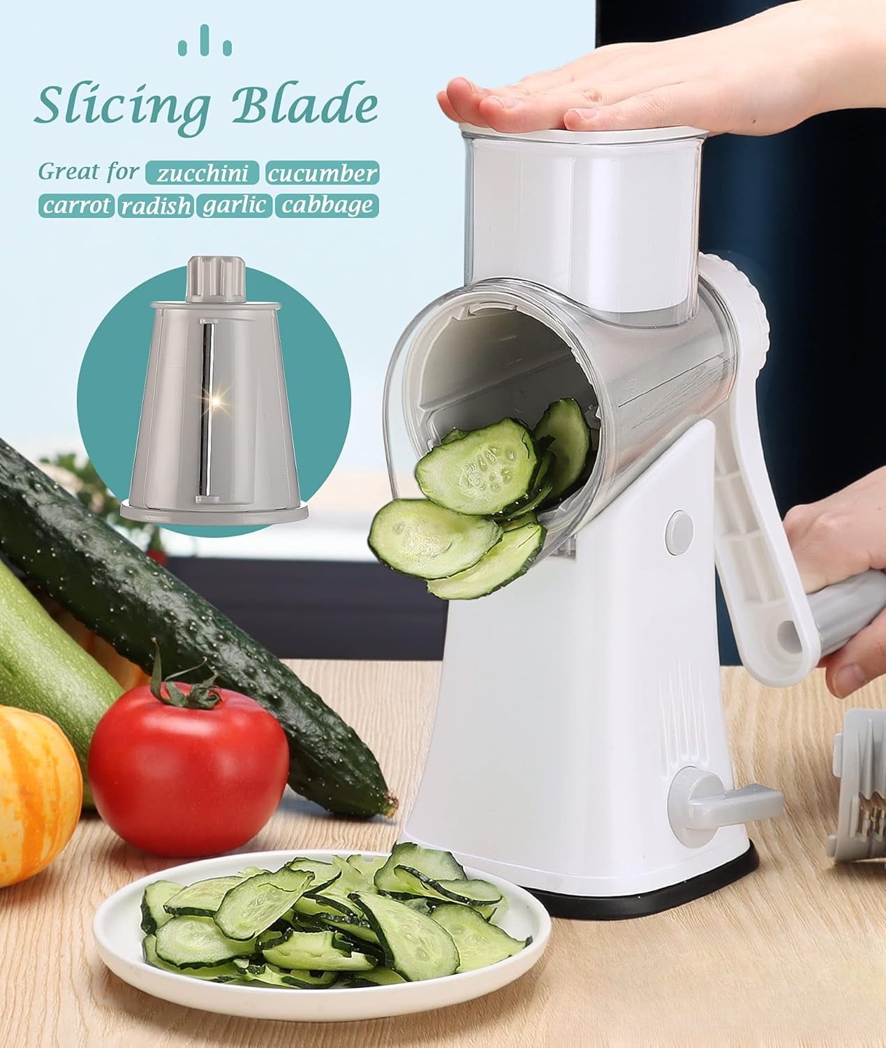 Cheese Grater Hank Crank Cheese Shredder, Mandoline Vegetable Slicer ...