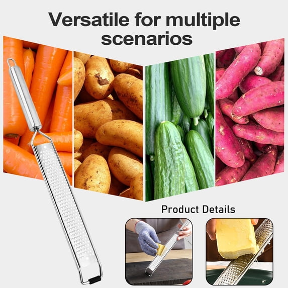 Cheese Grater Lemon Zester Shredder Handheld Citrus Ginger Grating ...