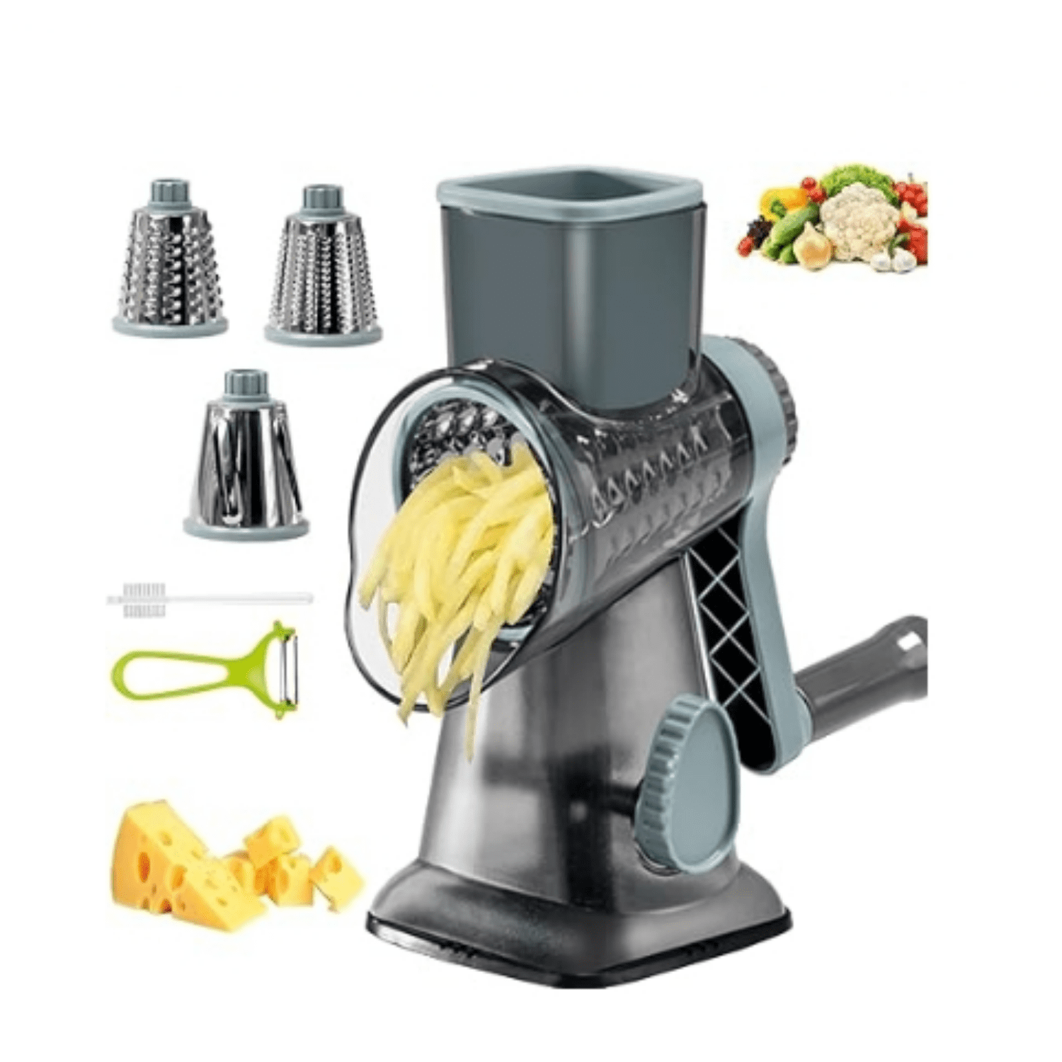 Cheese Grater Rotary Cheese Grater,Versatile Manual Cheese Grater With ...