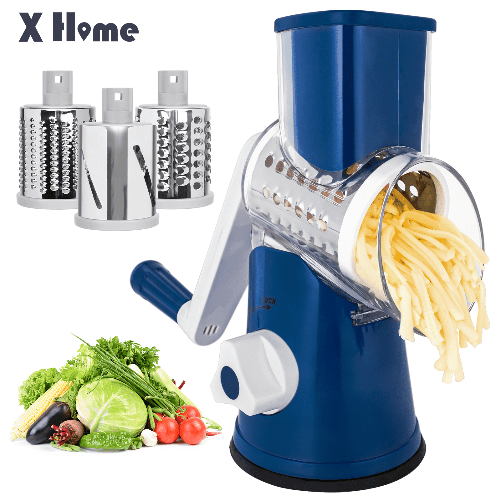 X Home Cheese Grater Rotary Cheese Shredder Grater for Kitchen Cheese ...