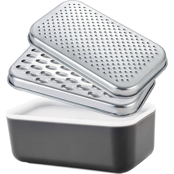Cheese Grater with Container - Box Grater Cheese Shredder Lemon Zester ...