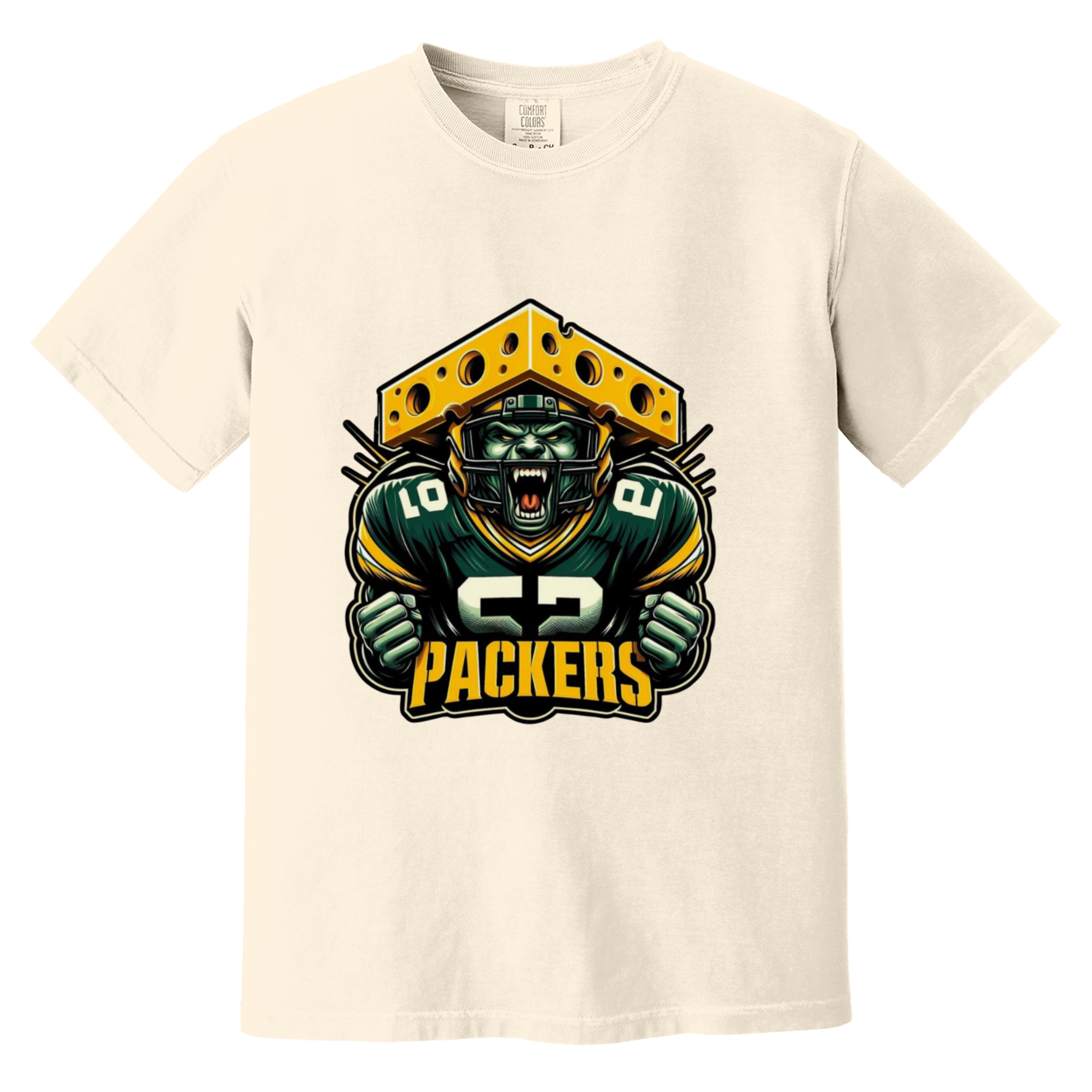 Cheese Head Funny Fan Mascot Sport Spirit Outfit Comfort Color T-shirt ...