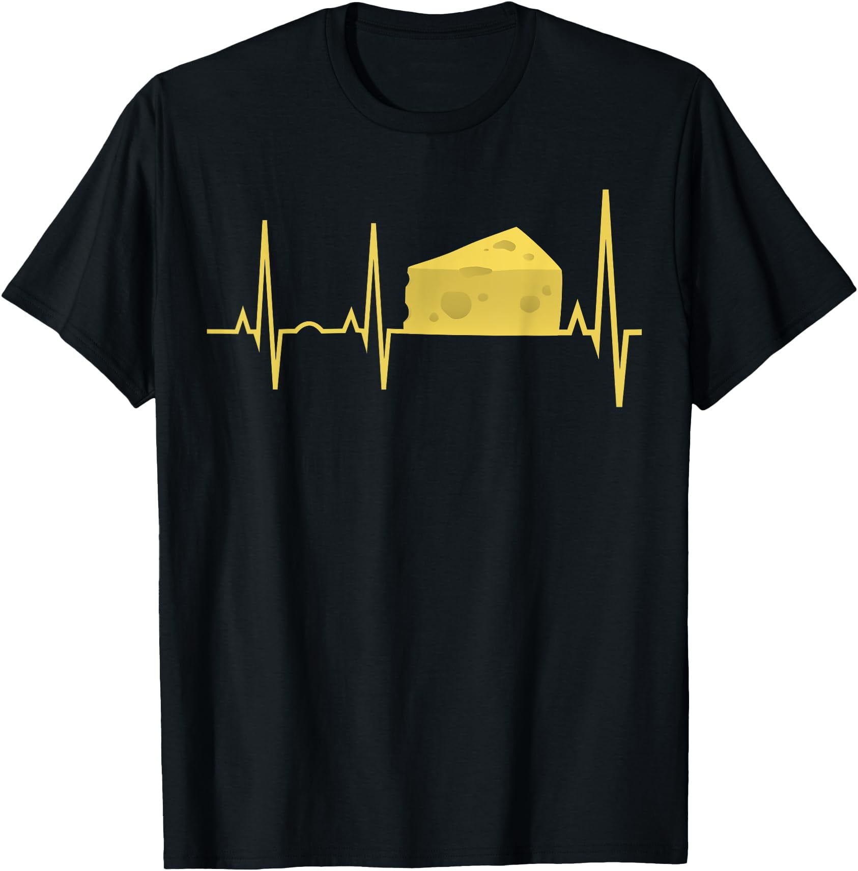 Cheese Heartbeat - Funny Cheese Lover Gift Tee T-Shirt,White Color,Size ...