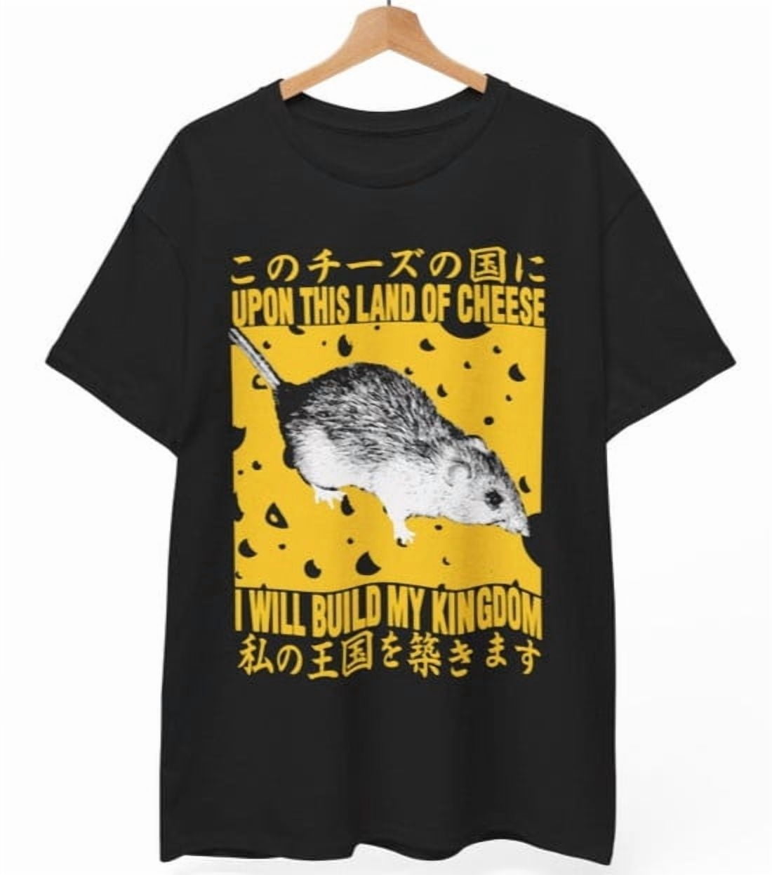 Cheese Kingdom Rat T-Shirt | Funny Food Meme Tee | Rodent King Graphic ...