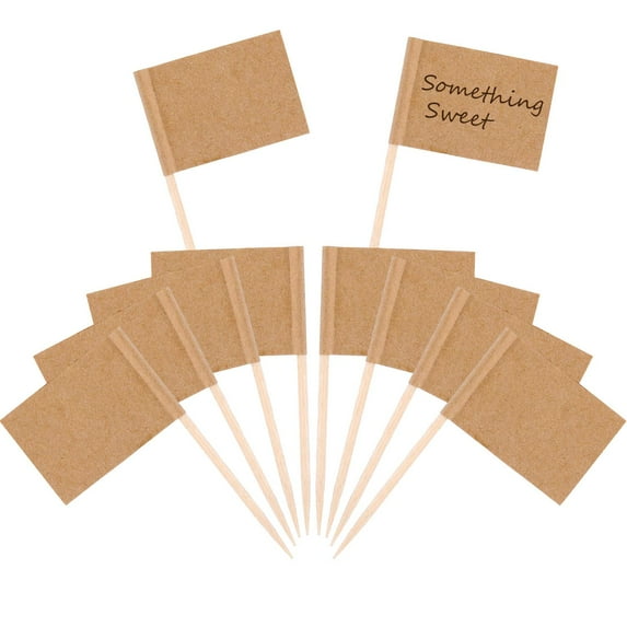 Cheese Labels and Markers, 100 Pieces Blank Kraft Toothpick Flags for ...
