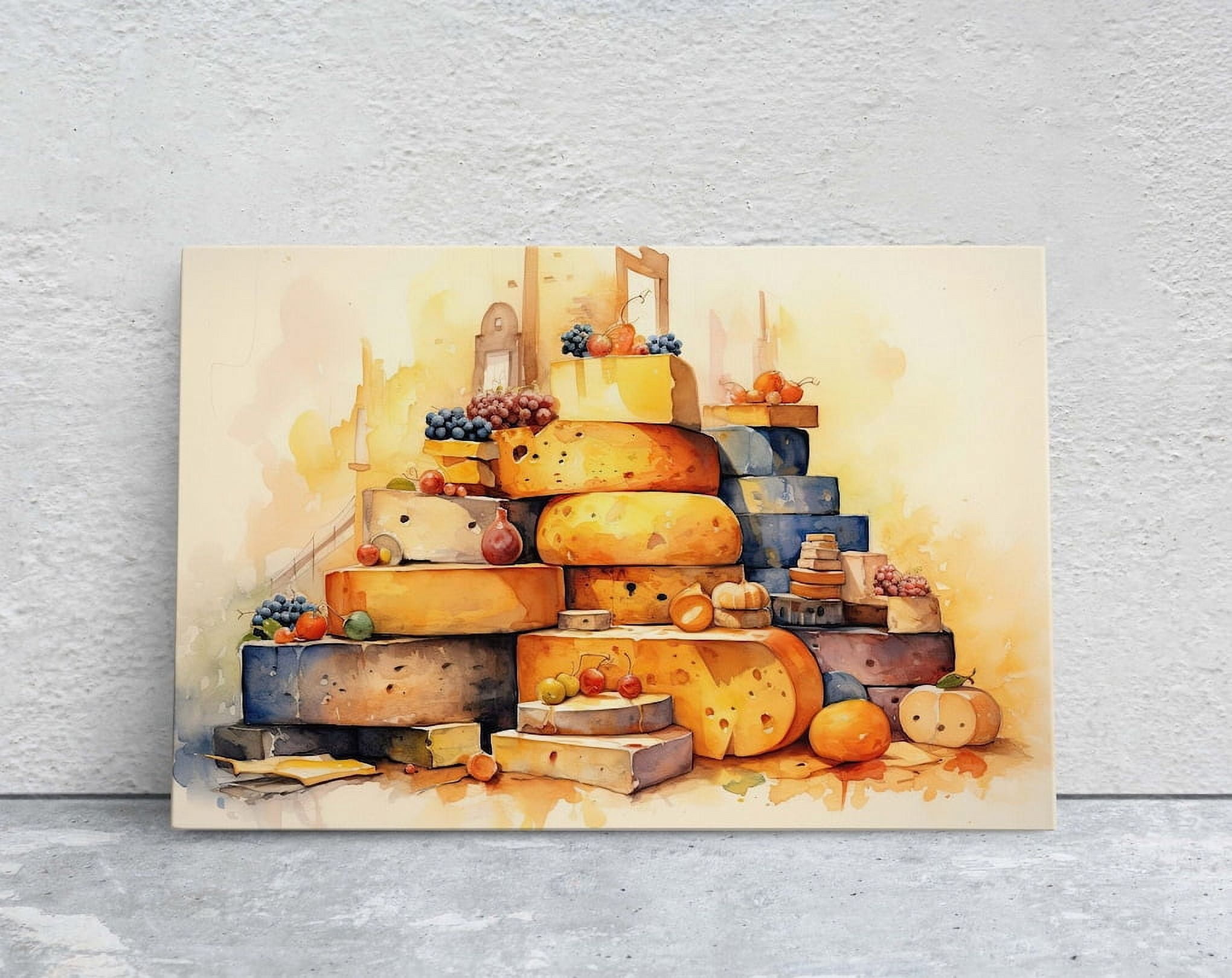 Cheese Lover Art, Dining Room Art, Kitchen Decor, Restaurant Art, Deli ...