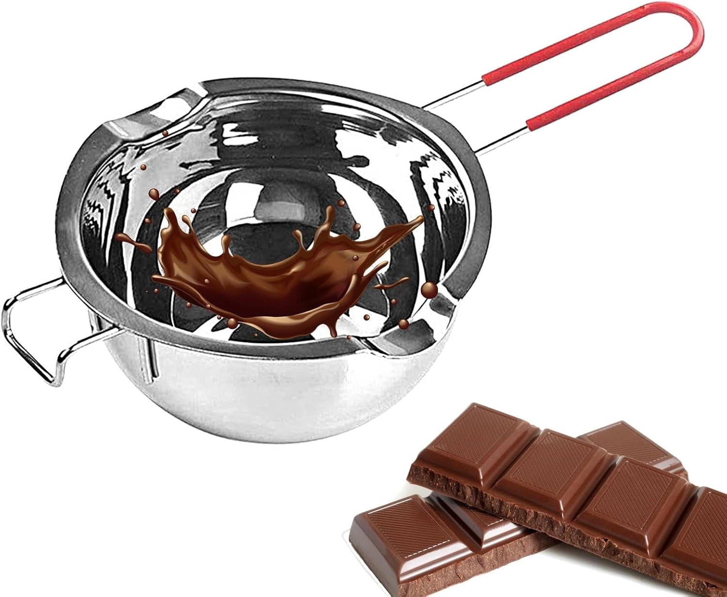 Cheese Melter Pot - 400ml Stainless Steel Hot Oil Pouring Pot, Double ...