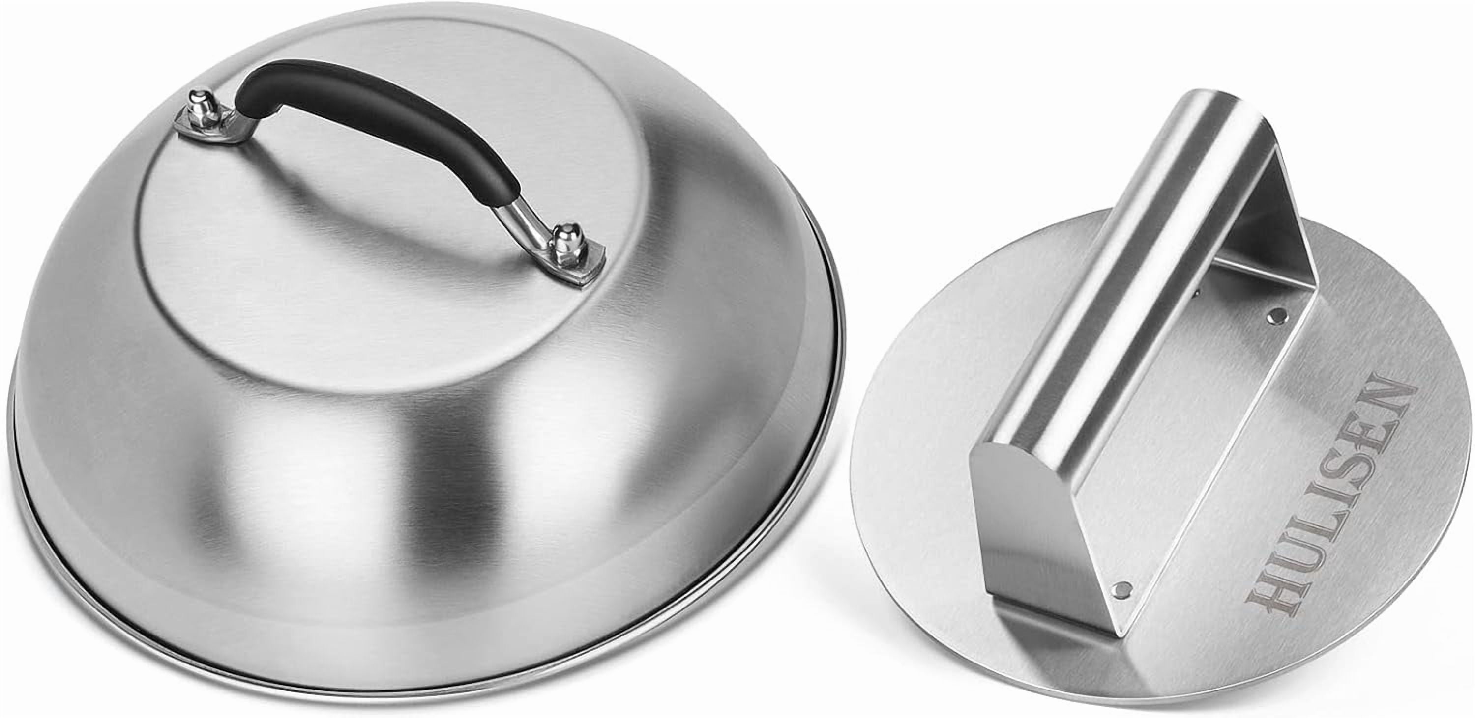 Cheese Melting Dome & Smashed Burr Press, 6.2" Grill Press with 9 ...