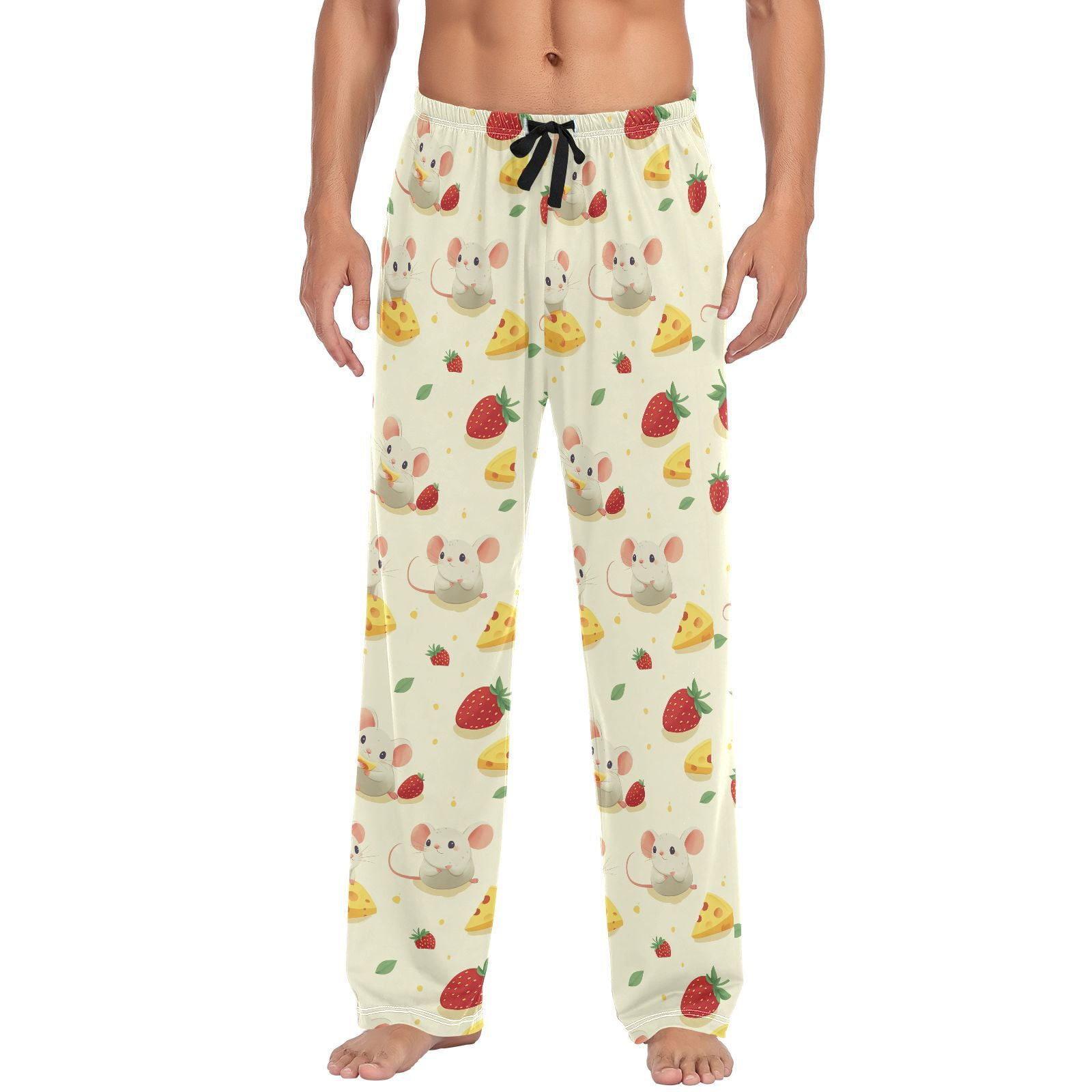 Cheese Mice Strawberries Men's Pajama Pants with Pocket Lounge Pants ...