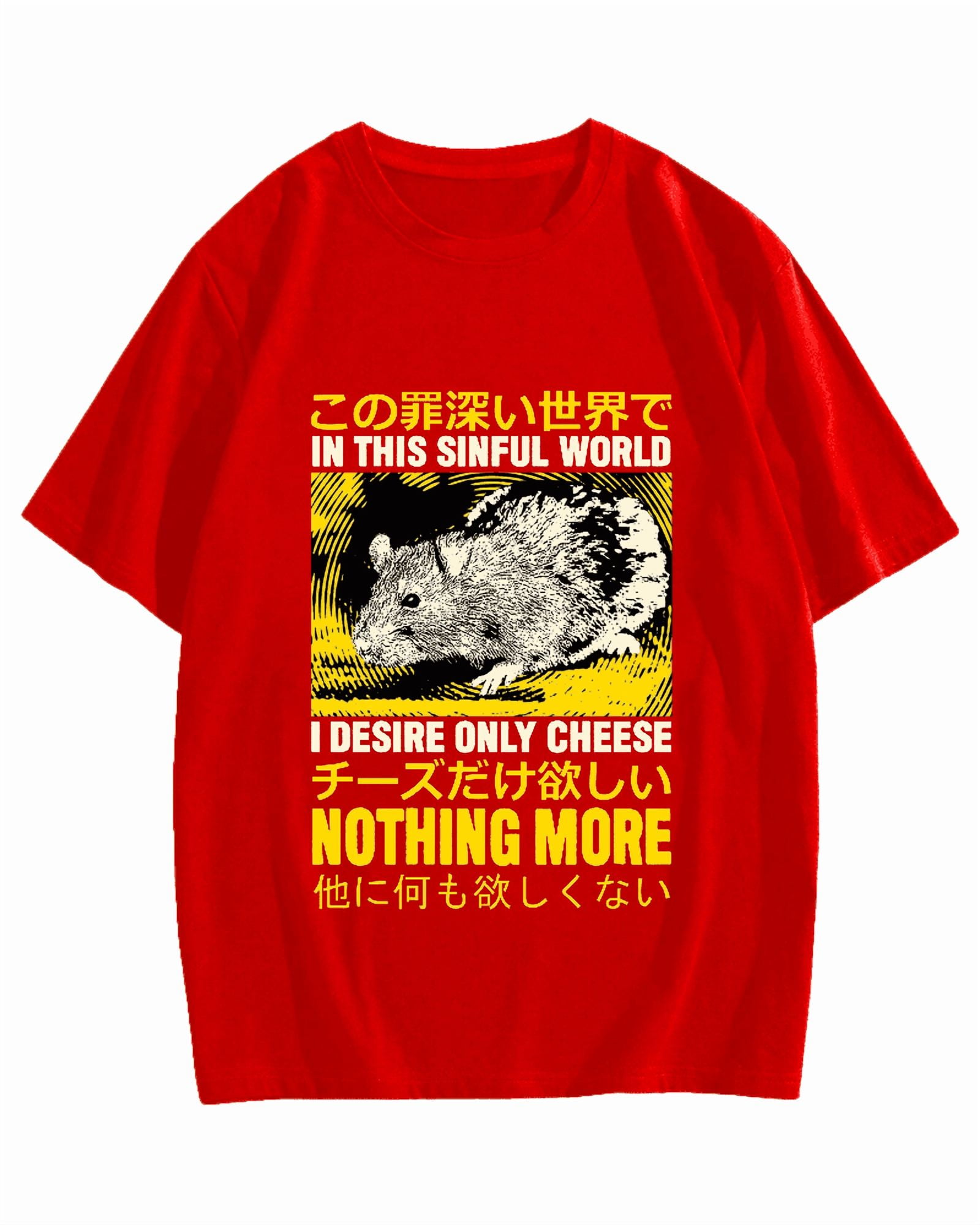 Cheese Mouse Cotton casual T-shirt - Walmart.com